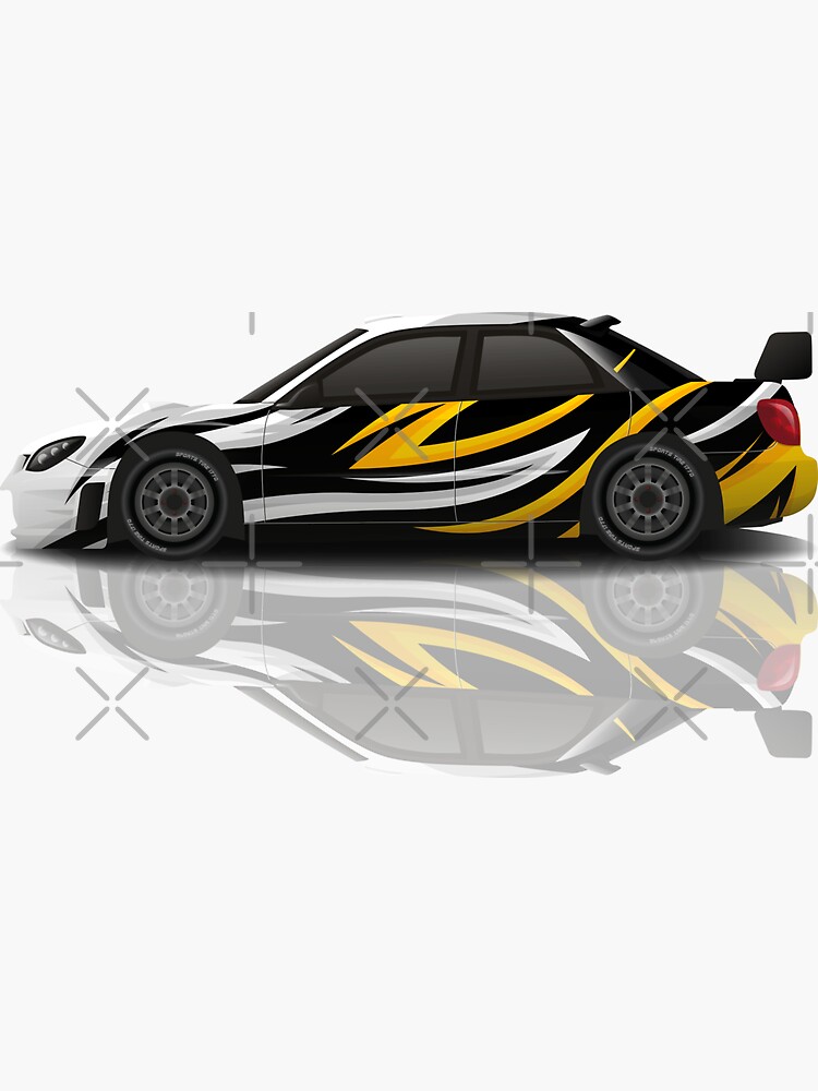 "Sports Racing Car - yellow and silver" Sticker for Sale by ...