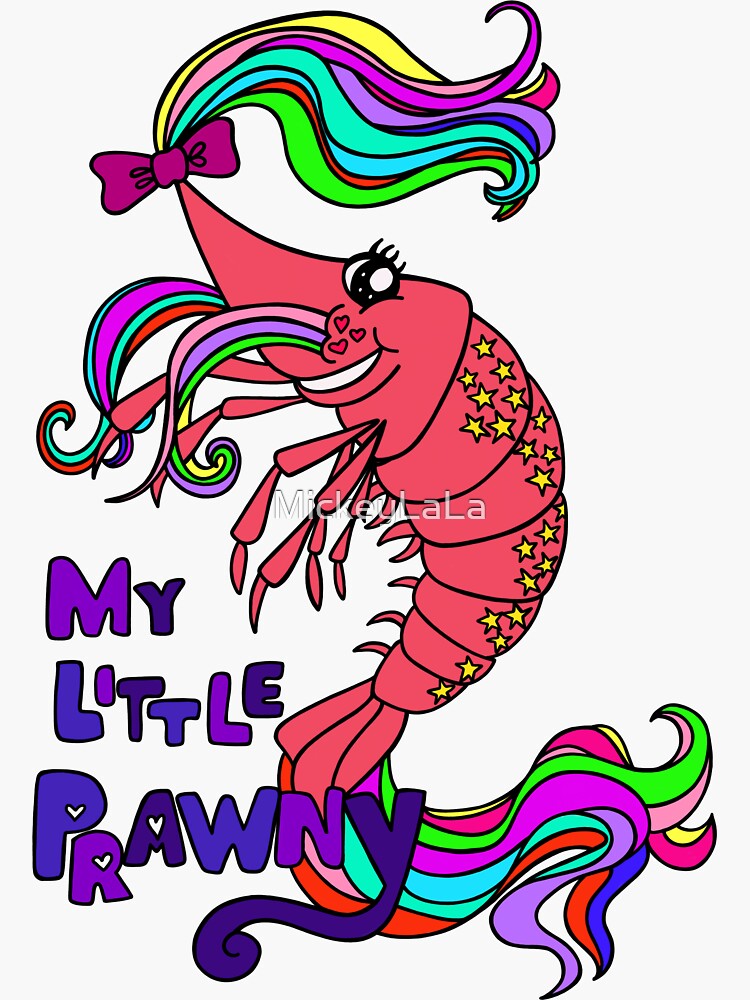 "Little prawn" Sticker for Sale by MickeyLaLa | Redbubble