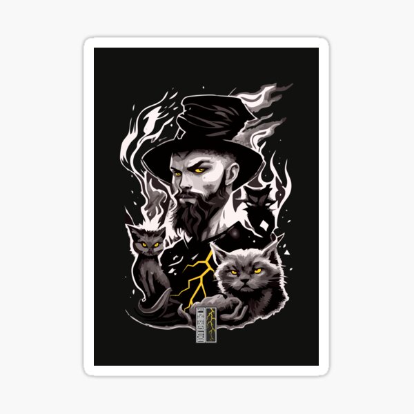 "Male Witch collection: The Path of the Lone Wizard - Art III" Sticker ...