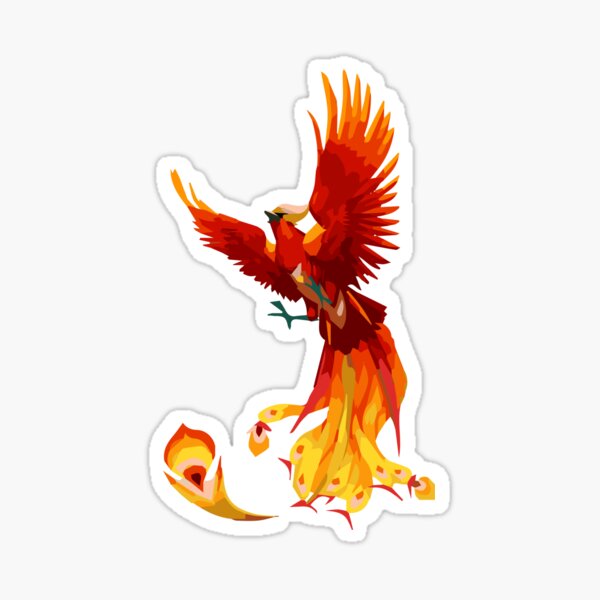 "Fire Bird Drawing" Sticker for Sale by madraso | Redbubble