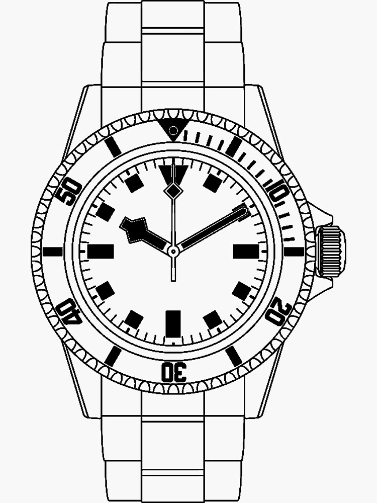 "Watch blueprint |T." Sticker for Sale by Words-on-Black | Redbubble