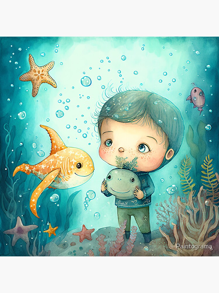 "Best fish friend" Sticker for Sale by Paintograma | Redbubble