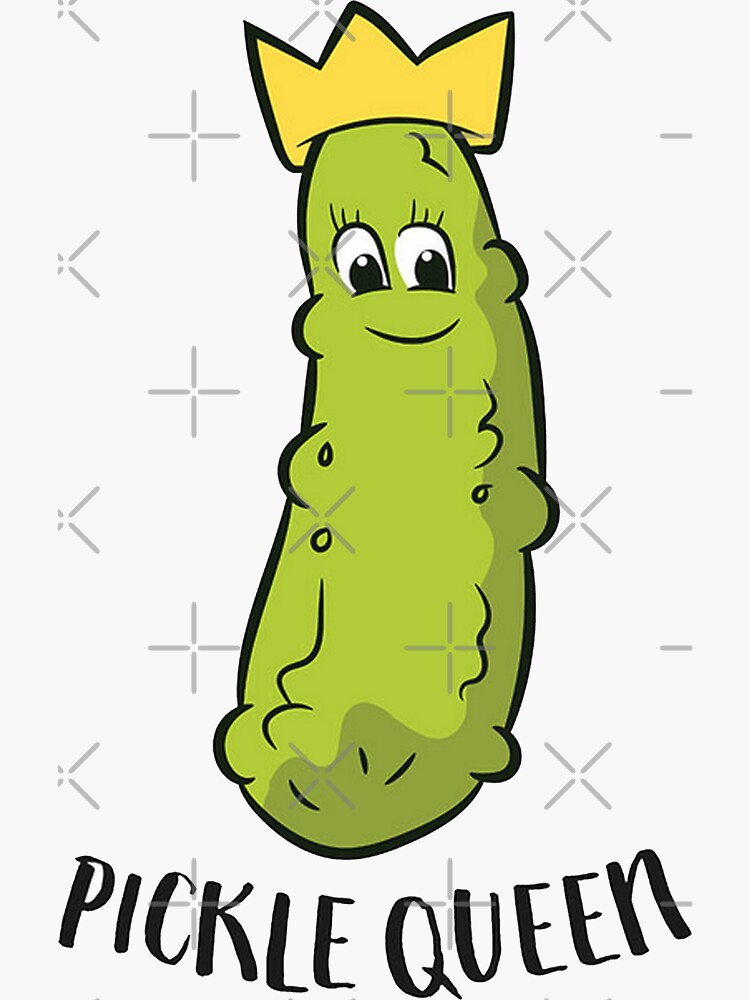 "Funny Pickle Queen Funny Cucumber Pickle Girl" Sticker for Sale by ...