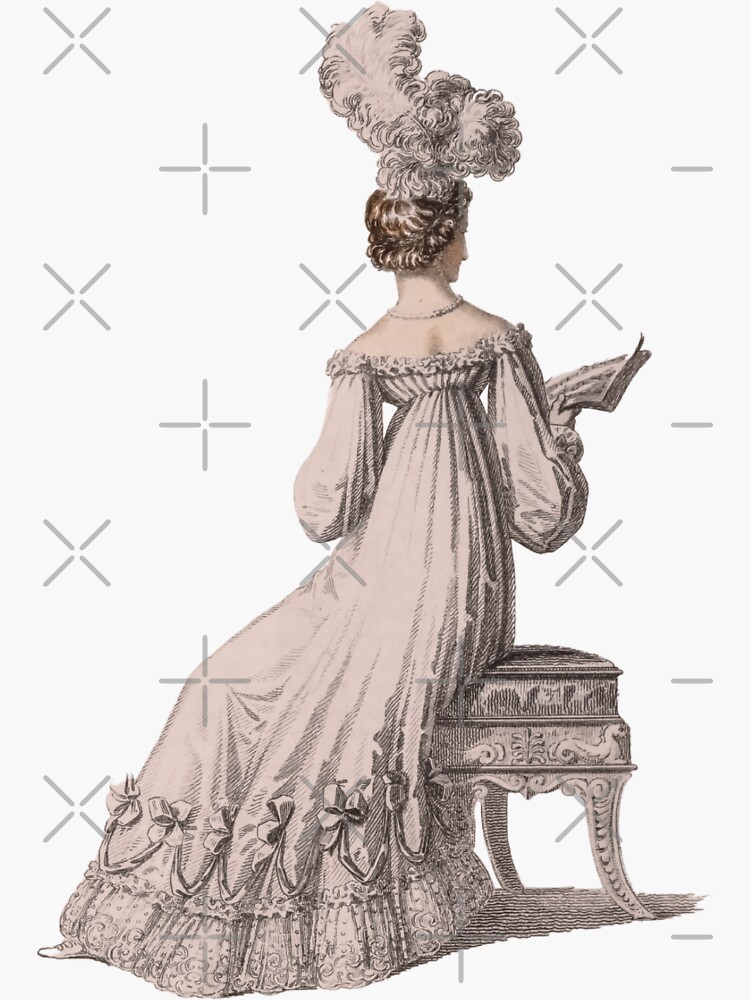 "Regency figure with sheet music" Sticker for Sale by CastlesClassics ...