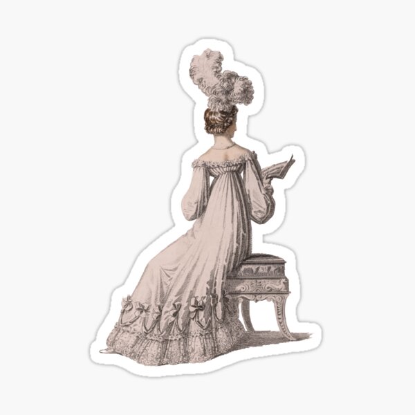 "Regency figure with sheet music" Sticker for Sale by CastlesClassics ...