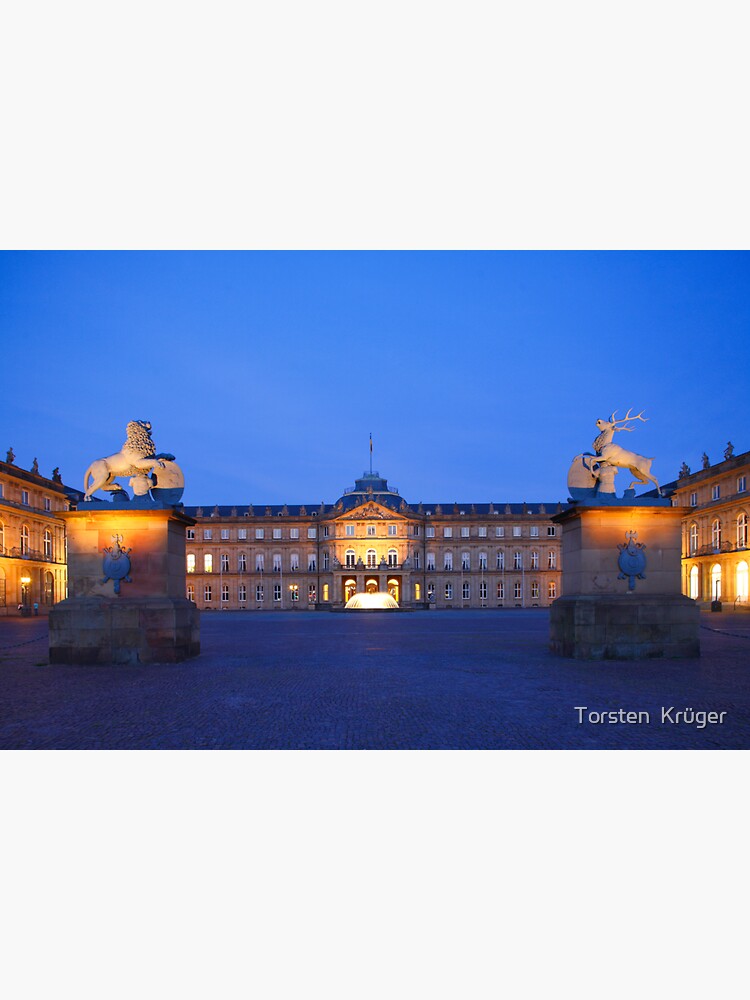 "Neus Castle at dusk, Stuttgart, Baden-Württemberg, Germany" Sticker ...