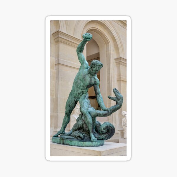 "Hercules Fighting Achelous Transformed into a Serpent" Sticker for ...