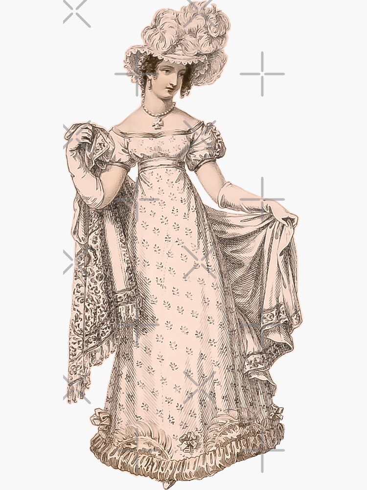 "Regency figure with a shawl" Sticker for Sale by CastlesClassics ...