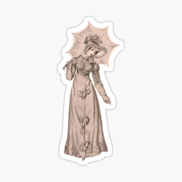 "Regency figure with a parasol" Sticker for Sale by CastlesClassics ...
