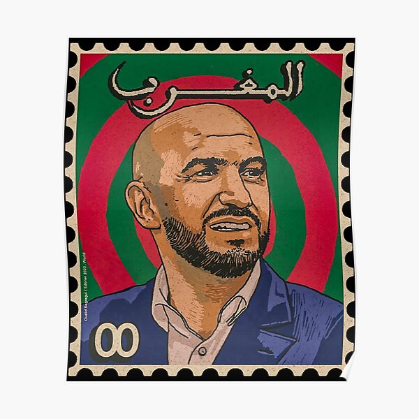 Poster « Illustration de l'entraîneur du Maroc Walid Regragui - Coupe ...