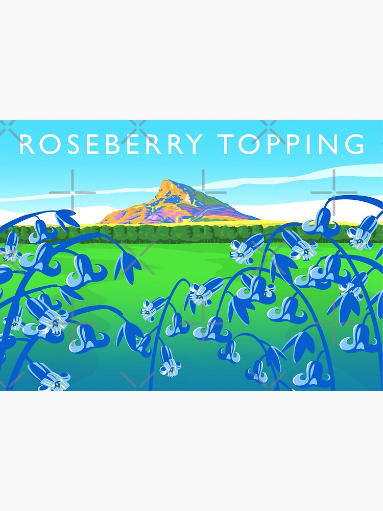"Roseberry Topping (Bluebells) Print" Sticker for Sale by Richard O ...