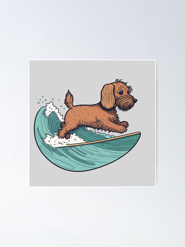 "Surfer Dog (Cartoon Art)" Poster for Sale by The-Fox-Hole | Redbubble