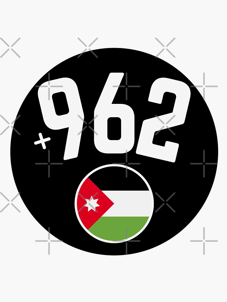 "JORDAN country code +962 badge" Sticker for Sale by LeddsoDello ...
