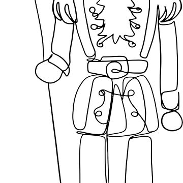 "Nutcracker Line Art, Simple Christmas Drawing, Outline Sketch ...