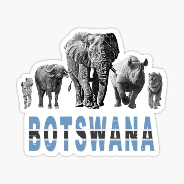 "Botswana Wildlife Big Five Safari for Botswana Fans" Sticker for Sale ...