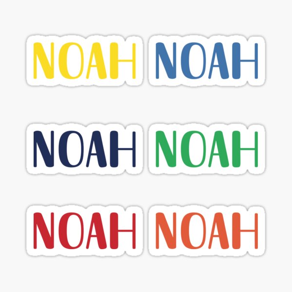 "Sticker Sheet Set for Name Noah - 6 stickers" Sticker for Sale by ...
