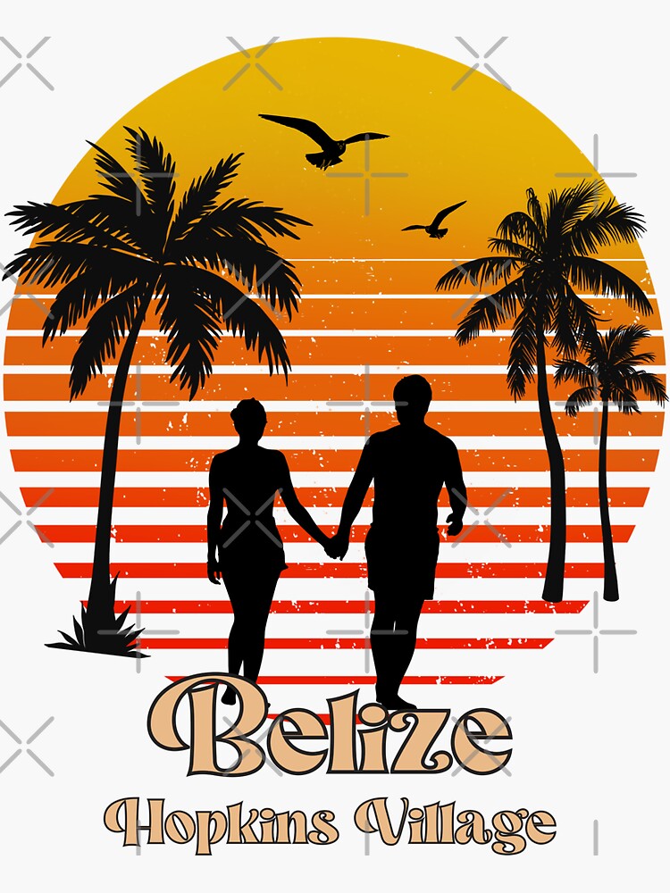 "Belize Hopkins village retro" Sticker for Sale by TipTopTapo | Redbubble