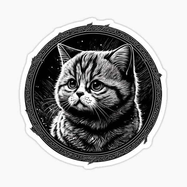"Cute Black and white Munchkin cat" Sticker for Sale by KIDEnia | Redbubble