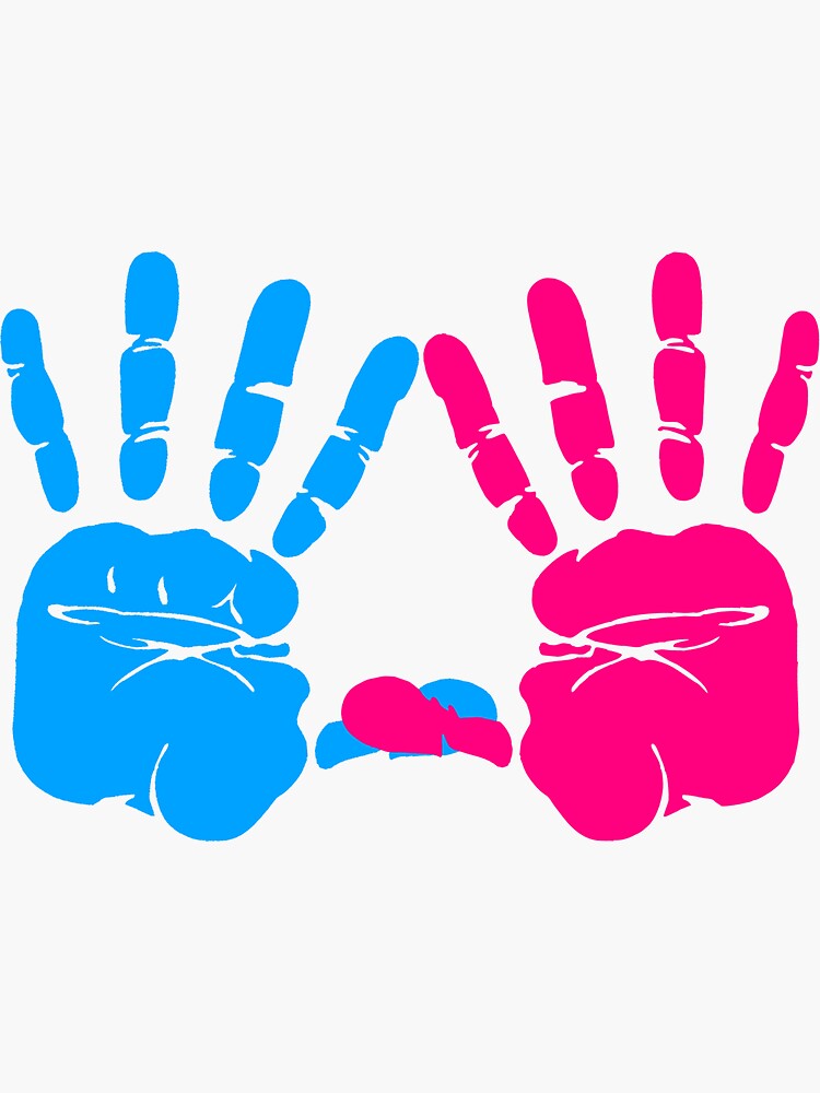 "Tri Delta Hands pink and blue" Sticker for Sale by mu-art | Redbubble