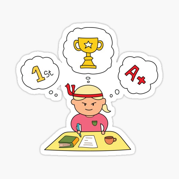"cute student study hard to become the top student" Sticker for Sale by ...