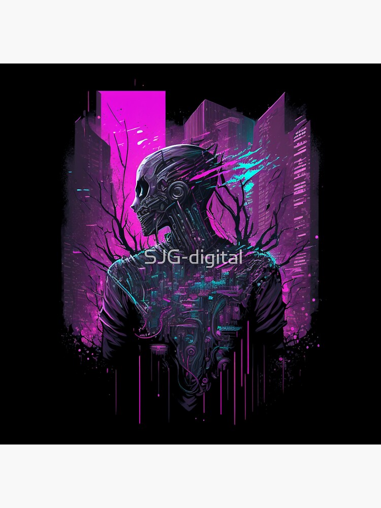 "Cyberpunk cyborg hunter " Sticker for Sale by SJG-digital | Redbubble