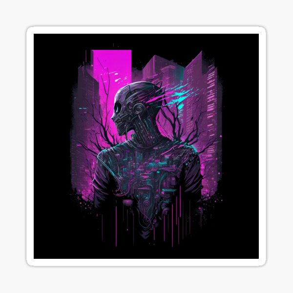 "Cyberpunk cyborg hunter " Sticker for Sale by SJG-digital | Redbubble