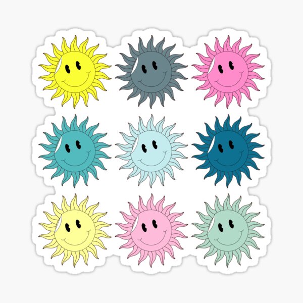 " Pastel Retro Sun 90s Pack" Sticker for Sale by 5thseason-shop | Redbubble