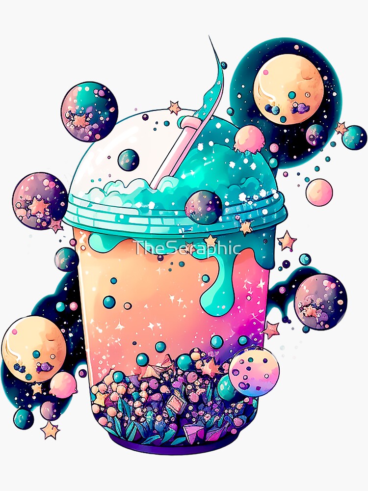 "Bubble Tea Boba Galaxy" Sticker for Sale by TheSeraphic | Redbubble