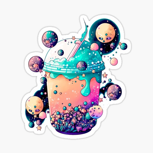 "Bubble Tea Boba Galaxy" Sticker for Sale by TheSeraphic | Redbubble
