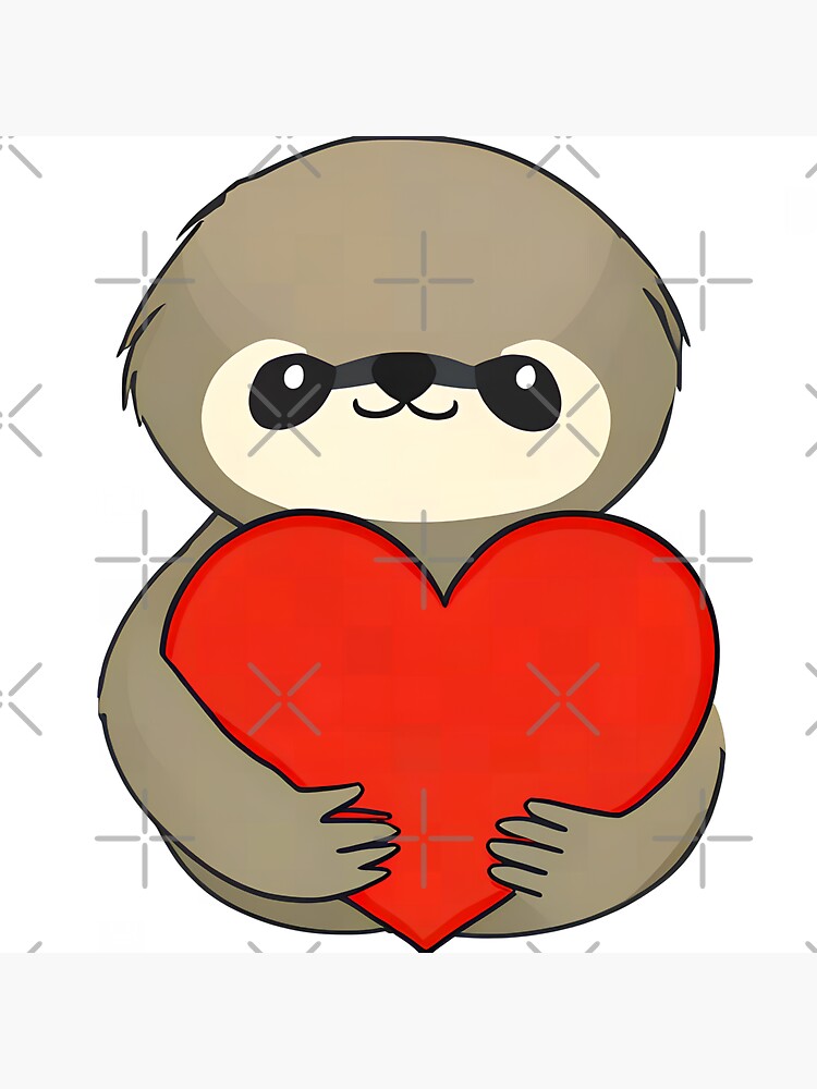 "Sloth Love Art for Valentine's Day Gift" Sticker for Sale by ...