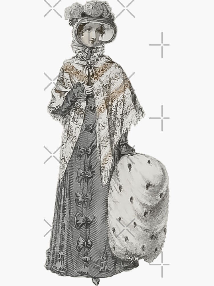 "Regency Figure with a hand warmer" Sticker for Sale by CastlesClassics ...