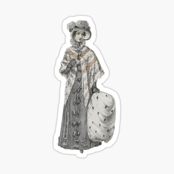 "Regency Figure with a hand warmer" Sticker for Sale by CastlesClassics ...