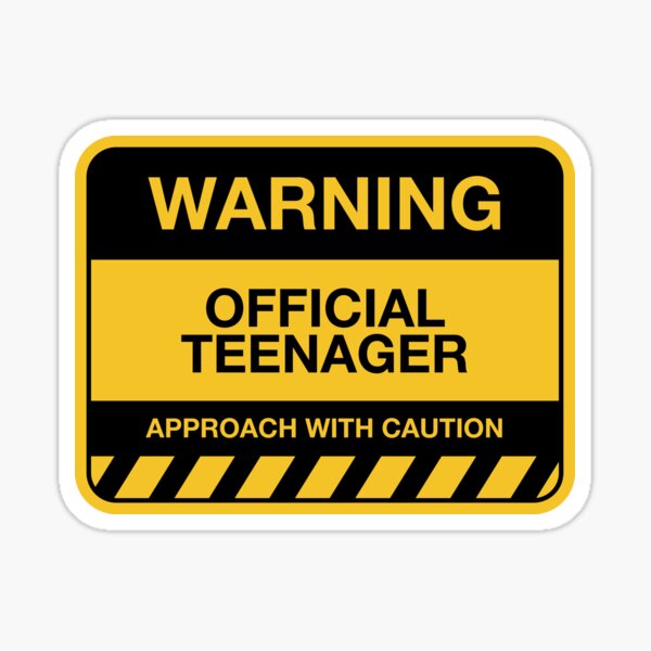 "Warning Official Teenager" Sticker for Sale by gnsdesign | Redbubble