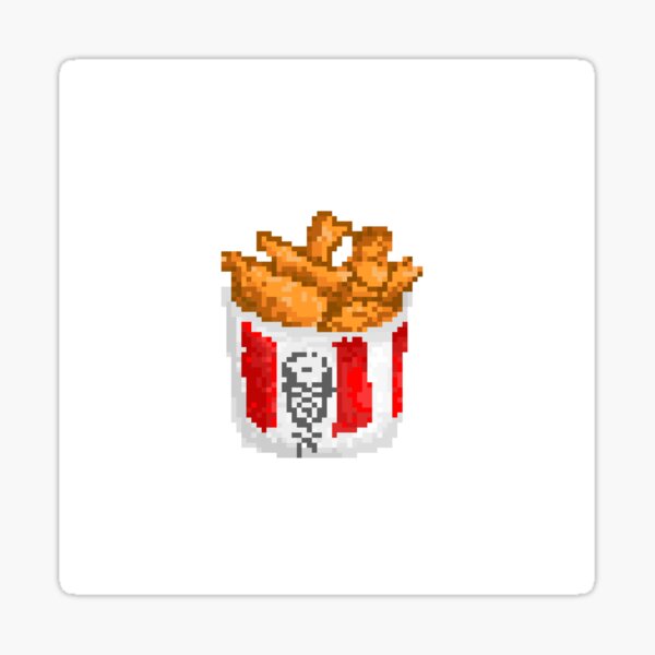 "KFC bucket pixel art" Sticker for Sale by EmilyWardaleArt | Redbubble