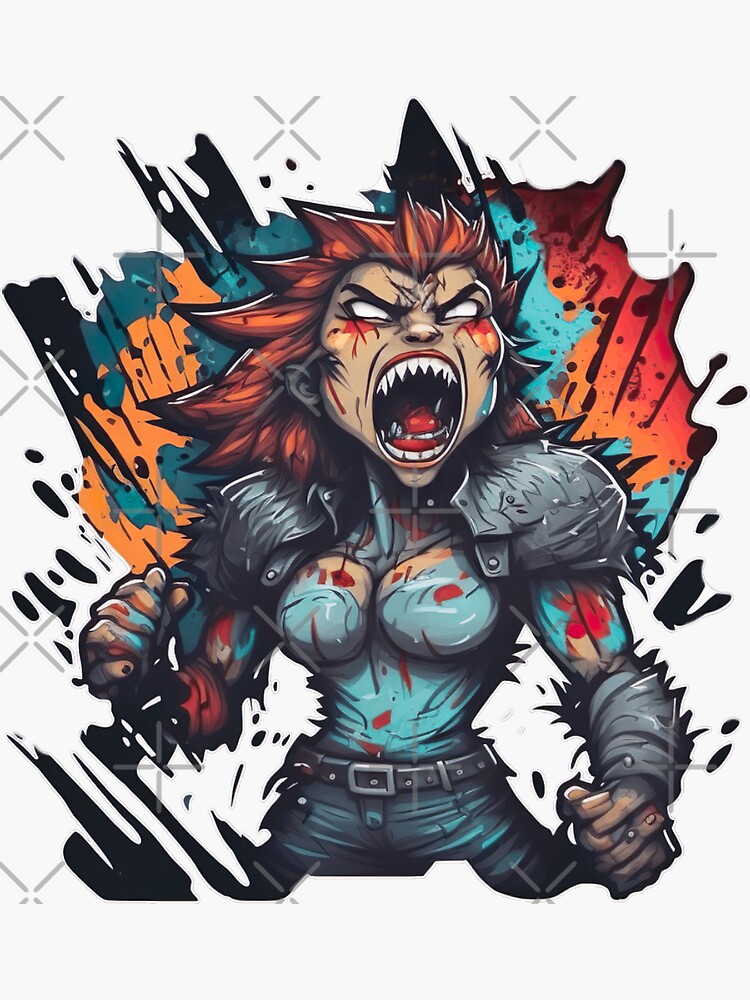 "Fury Unleashed: Tasmanian Devil Woman Sticker" Sticker for Sale by ...