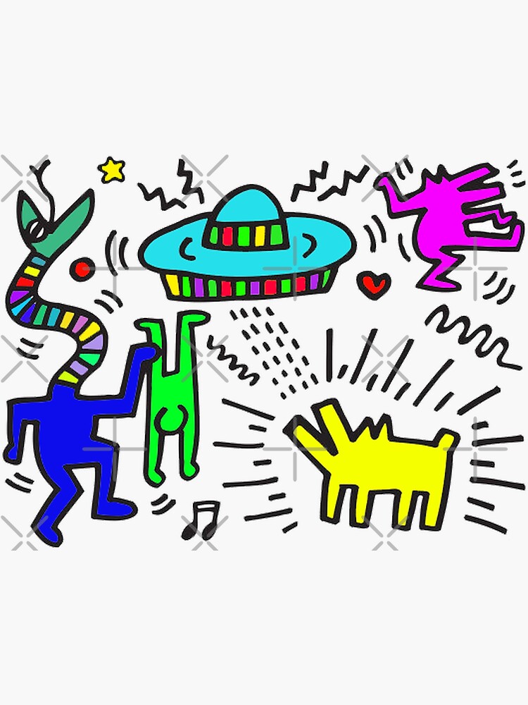 "Keith haring inspired artwork" Sticker for Sale by mattix147 | Redbubble
