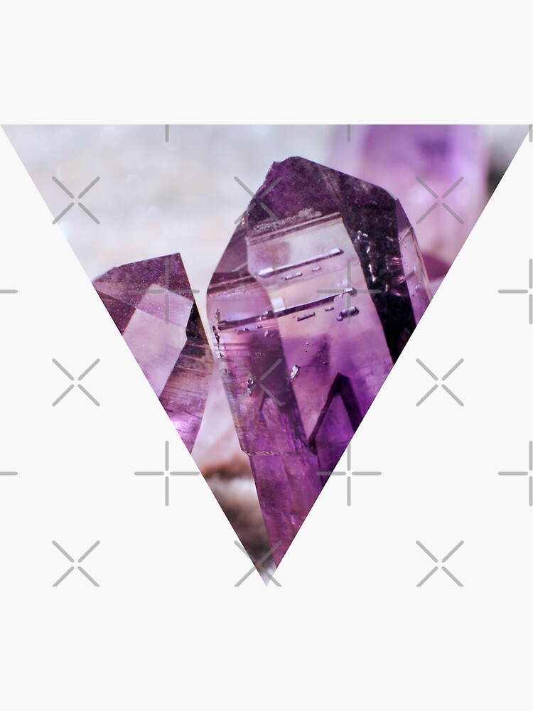 "Purple Amethyst Crystal Inverted Triangle Sign" Sticker for Sale by ...