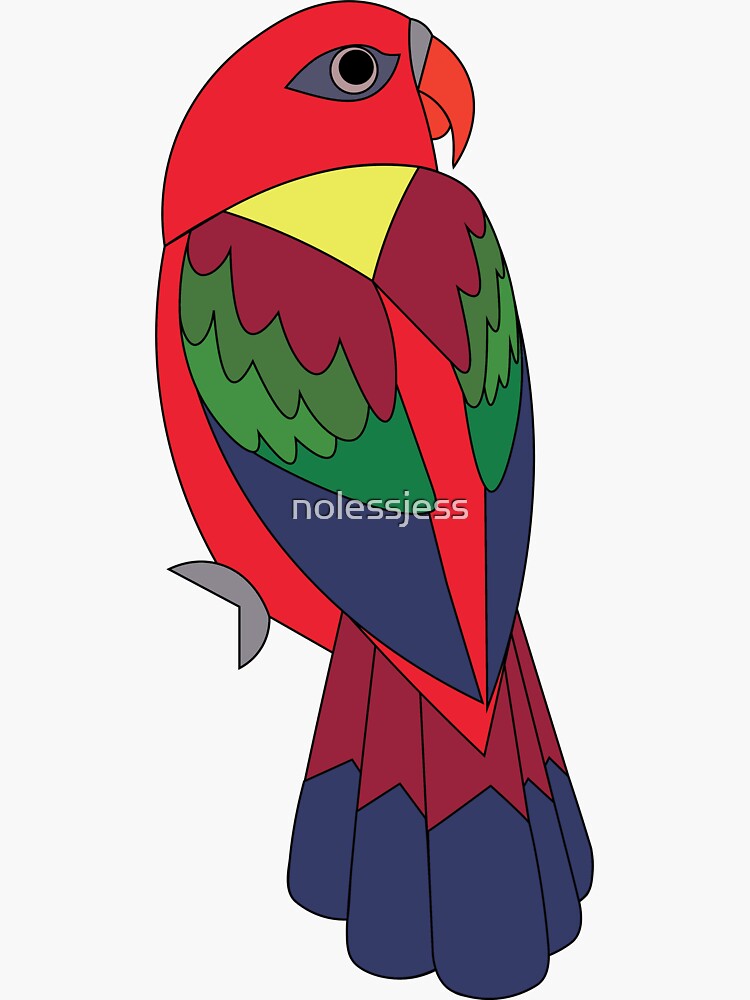 "Chattering Lory" Sticker for Sale by nolessjess | Redbubble