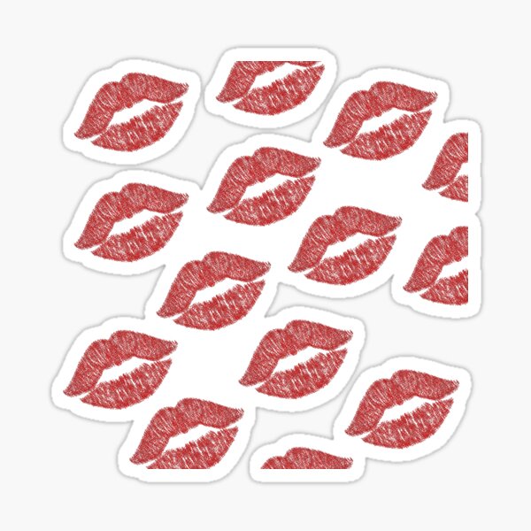 "lipstick kisses" Sticker for Sale by aimadbro | Redbubble
