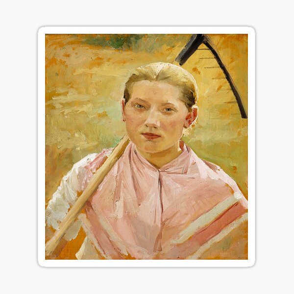 "Albert Edelfelt Girl with a Rake Study for August A III 1963" Sticker ...
