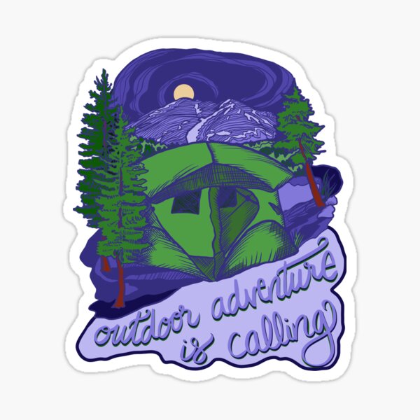 "Outdoor Adventure is Calling" Sticker for Sale by CampK80 | Redbubble