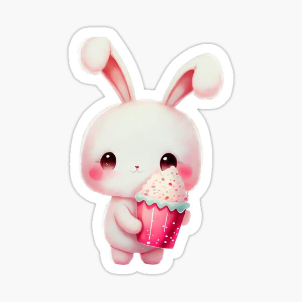 "Cute Kawaii Valentine Boba Bunny" Sticker for Sale by 1StickerShop ...