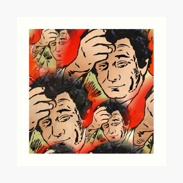"Detective Columbo Thinking" Art Print by Prawny | Redbubble