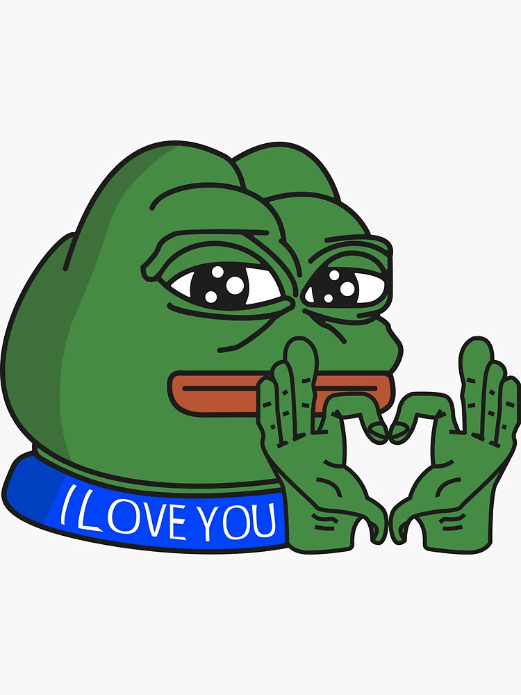 "I love you meme!" Sticker for Sale by anadifdesiger | Redbubble
