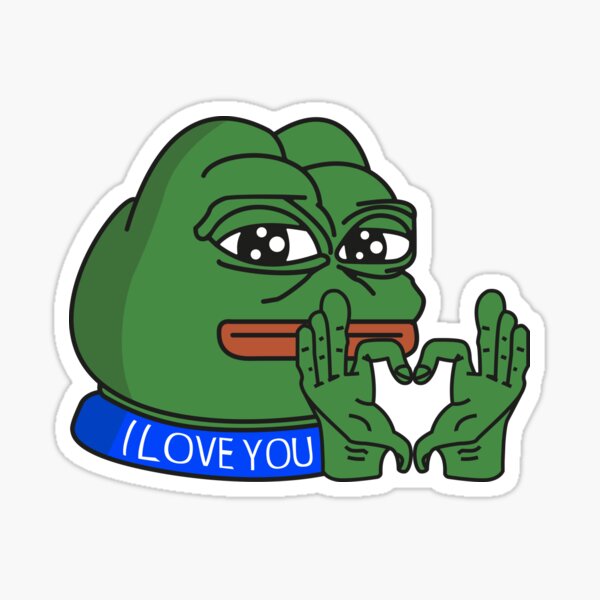 "I love you meme!" Sticker for Sale by anadifdesiger | Redbubble