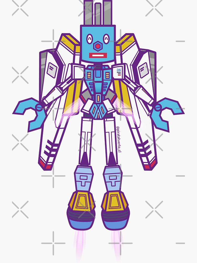 "ROBOT 2001 DDR" Sticker for Sale by PirataTuerto | Redbubble