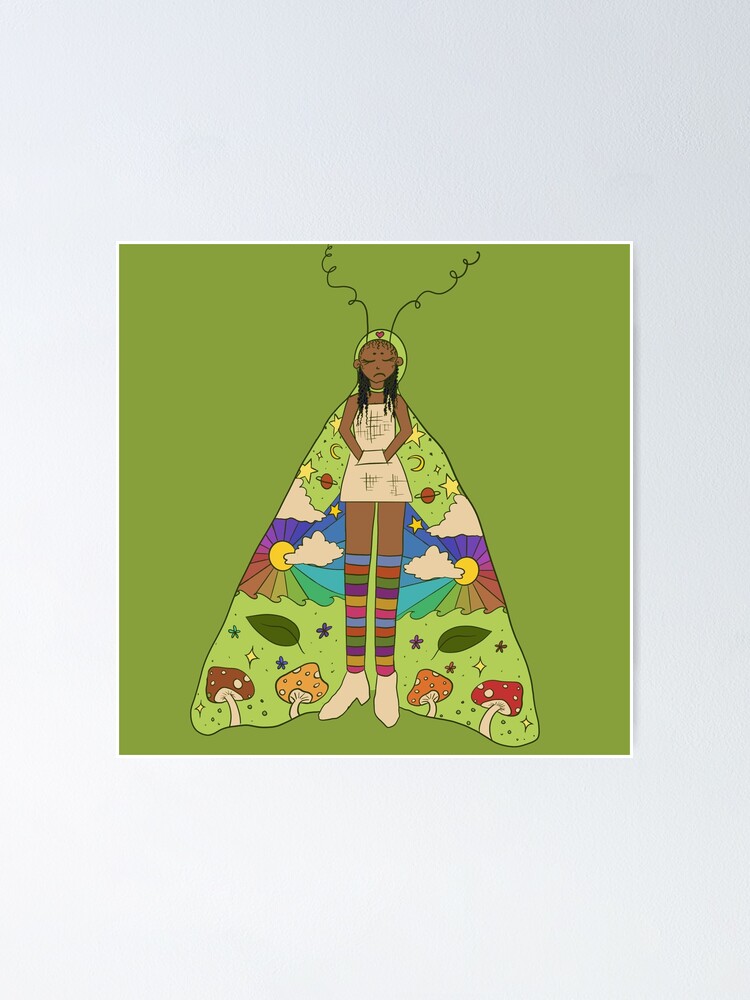 "moth girl" Poster for Sale by orang3s-n-blu3s | Redbubble