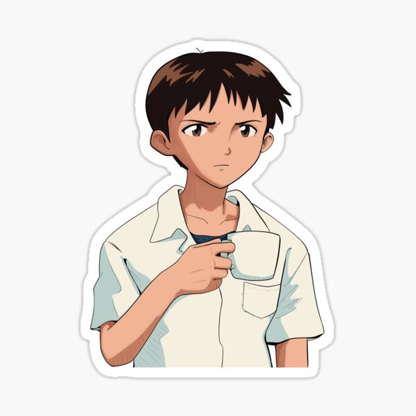 "Shinji Holding a Mug HD Restored image Neon Genesis Evangelion ...