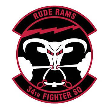 "34th Fighter Squadron" Sticker for Sale by DuckDuckJeep | Redbubble