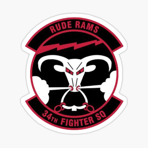 "34th Fighter Squadron" Sticker for Sale by DuckDuckJeep | Redbubble